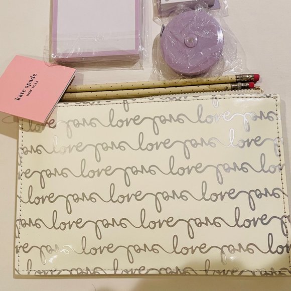 kate spade | Accessories | Kate Spade Love Pencil Pouch Sticky Notes ...